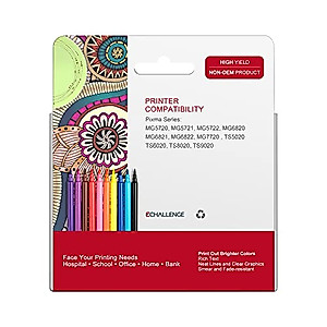 PGI-270XL CLI-271XL 5-Color Pack Compatible Ink Cartridge Replacement for Canon PGI270 XL CLI271 XL to Use with MG5720 MG5721 MG6820 MG6821 TS5020 TS6020 (1 PGBK, 1 Black, 1 Cyan, 1 Magenta, 1 Yellow)