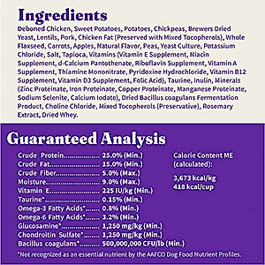 Halo Purely for Pets Holistic Dog Food, Complete Digestive Health Grain Free Cage-Free Chicken and Sweet Potato Recipe, Dry Dog Food Bag, Senior Formula, 10-lb Bag