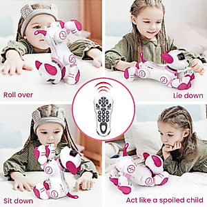 FUUY Robot Dog Toys for Girls Toys Interactive Robot Toy FollowMe Robot for Kids 5-7 Intelligent Remote Control Dog with Sing Dance AI Robotics for Kids Age 3 4 5 6 7 Chrismas Birthday Gifts Girls