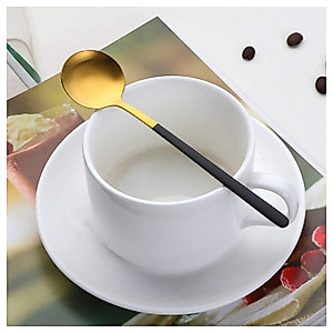 Color ME! 8 Piece Stainless Steel Espresso Coffee Spoons Mini Teaspoons Set Lightweight Small Round Spoons Set for Coffee, Tea, Ice Cream, Dessert, Cake, Dishwasher Safe, Eco Friendly, Multicolor