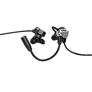 LancaTune Gaming Earbuds with mic in-Ear Gaming Headset with 3.5mm Jack Dual Microphones Design Noise Cancelling for Mobile Gaming, Nintendo Switch, Xbox One, PS4, PS4 Pro, Laptop, PC- Black/Silver