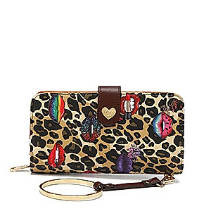 PRT6700 NICOLE LEE FASHION PRINT ZIPPER WALLET V3~WILD LIPS