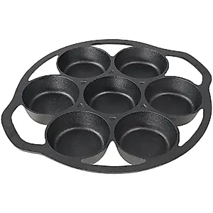 Sunnydaze Cast Iron Drop Biscuit Pan, Pre-Seasoned, 11-Inches, 7-Mold