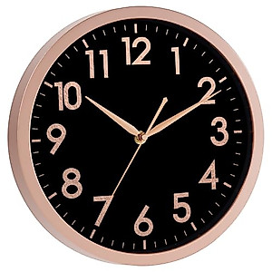 AKCISOT Wall Clock 10 Inch Rose Gold Modern Wall Clocks Battery Operated - Analog Small Silent Non Ticking Clock Decorative for Living Room, Office, Bedroom, Bathroom, Kitchen