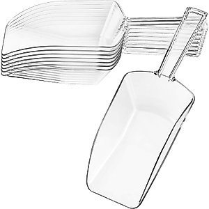 Shappy 4 Pieces Ice Scoop Multi-Purpose Kitchen Scoops Bath Scoops, Clear Food Popcorn Snack Candy Sugar Scoop for Kitchen Bar Party Wedding (7.8 Inch Long)(8 Pcs)