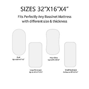 Konssy 2 Pack Muslin Fitted Bassinet Sheets for Baby Girl Boy, Soft Breathable Baby Bassinet Sheets Fit for Baby Bassinets, Cradle, Moses Basket Oval Rectangle Pad/Mattress (Brown,Berry)