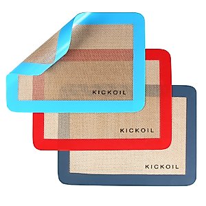 Small Silicone Baking Mats Quarter Sheet Baking Mats Non Stick Silicone Oven Liners, BPA Free, Professional Grade Silicon Baking Sheet for Cookies, Macarons Bread & Pastry, Toaster Pad Set of 3 Pack