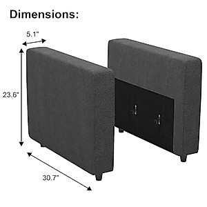 Belffin Fabric Side Armrest for Sectional Modular Couch Armrest Module for Modular Couch Sectional Sofa Dark Grey