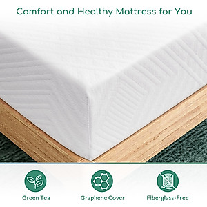 Airdown Twin XL Mattress, 8 Inch Memory Foam Mattress in a Box, Twin XL Size Mattress Green Tea Gel Foam Infused for Cool Sleep, Medium Firm Mattress Twin for Pressure Relief, CertiPUR-US Certified