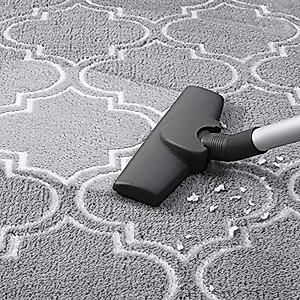 Amearea Fluffy Indoor Trellis Rug, Soft Shag Home Rugs for Bedroom, Shaggy Modern Area Rug for Living Room Kids Room Nursery, Easy Clean, Geometry Home Decor Low Pile Carpet, Light Grey 4x6 Feet