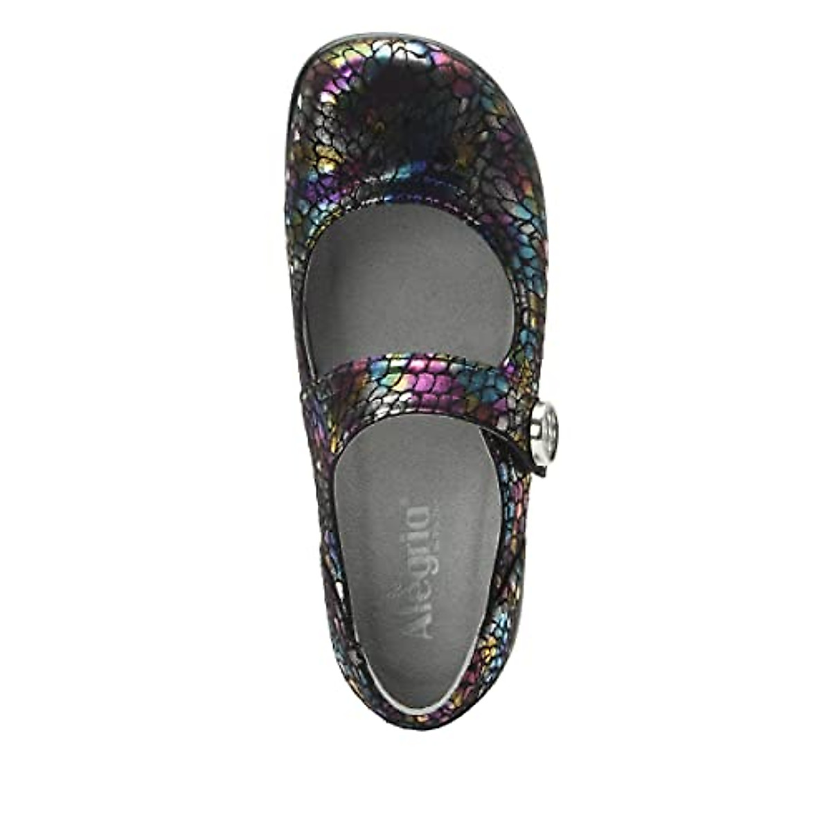 Alegria Kourtney Mary Jane Women's Comfort Shoes Minnow Rainbow Vegan Leather 7-7.5 Wide Width US