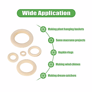 100 PCS Unfinished Natural Wooden Rings for Crafts, Wood Rings for DIY, Pendant Connectors, Jewelry Making, Macrame Supplies