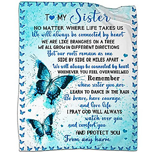 Blanket to Sister Birthday Gifts from Sister Ultra-Soft Flannel Throws Blankets Sister in Law Sisters Warm Quilts for Bed Couch Travel Beach 50*60in