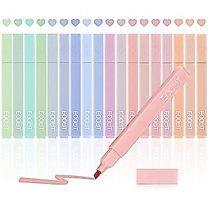 EOOUT 18pcs Aesthetic Cute Pastel Highlighters with Assorted Colors, Bible Highlighters and Pens No Bleed, Soft Chisel Tip, Dry Fast, Easy to Hold for Journal Notes School Office Supplies (Morandi)