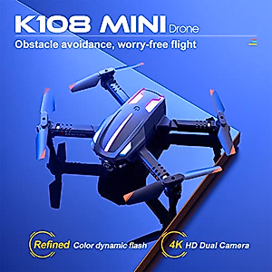 RHOOTZ Foldable Drones with 4k 90° ESC Cameras for Adult Beginners, Mini C Quadcopter Toys Gifts WiFi FPV UAV Live Video with 360° Roll, Obstacle Avoidance, Trajectory Flight,Dynamic Lighting