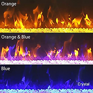 40 Inch Electric Fireplace Inserts, Low Noise Wall Mounted Fireplace Heater with Remote Control, 1-8 Hrs Timer, Touch Screen, Adjustable Flame Color and Speed for Living Room Bedroom