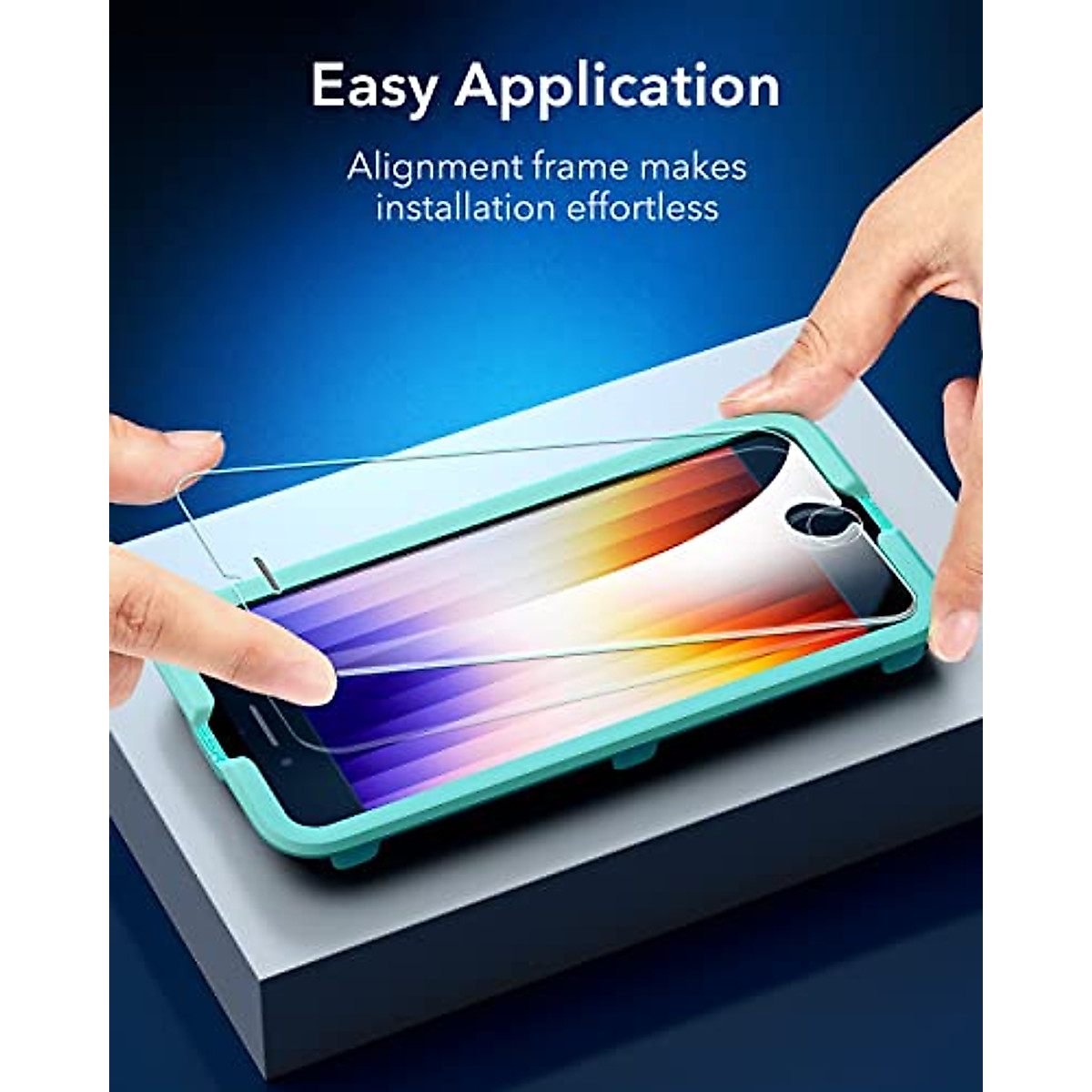 ESR Tempered-Glass Screen Protector Compatible with iPhone SE 3/SE 2 (2022/2020) and iPhone 8/7, Easy Installation Frame, Scratch Resistant, Case Friendly, 2 Pack