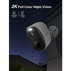 Security Cameras Wireless Outdoor, 2K Battery Powered Spotlight Siren Alarm Indoor Home Camera, Color Night Vision, 2-Way Audio, AI Detection, Cloud/SD, Waterproof, Work with Alexa, No Monthly Fee