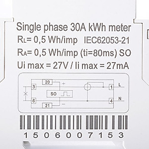 BAYM® 5(32) A 120V 60HZ Single Phase Din Rail KWH Watt Hour Din-Rail Energy Meter LCD KWH 32A