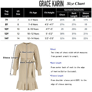 GRACE KARIN Winter Sweater Dress for Girl Christmas Dress Gift for Girl Size 7-8 Years Rust Red