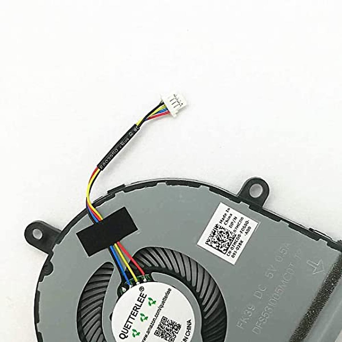 QUETTERLEE Replacement New Laptop CPU Cooling Fan for Dell Inspiron 3533 3583 3593 3585 5593 5594 3501 3505 vostro 3400 3401 3500 2021 3583 3584 Series 07MCD0 DFS531005MCOT FK39 PB7806S05HN2 DC5V Fan
