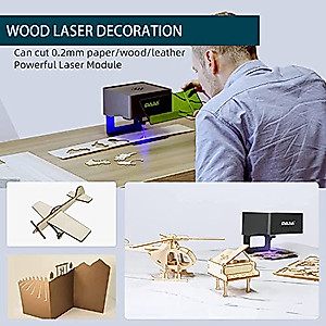 Phezer DJ6 Laser Engraving Machine for Beginners, 2.12lb Portable 3W Output Laser Engraver Logo Marker DIY Handcraft Kits for Wood Bamboo Coated-Metal Leather Paper Acrylic (3.15” X 3.15” Work Area)