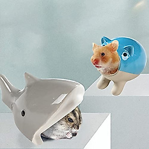 LIZHOUMIL Ceramic Hamster Hideout,Pet Hideout Hut Cave,Wear-Resistant Anti-bite,Hide Cooling Bed Caves Cage Also Suitable for Mice,Golden Bear,Other Small Animals