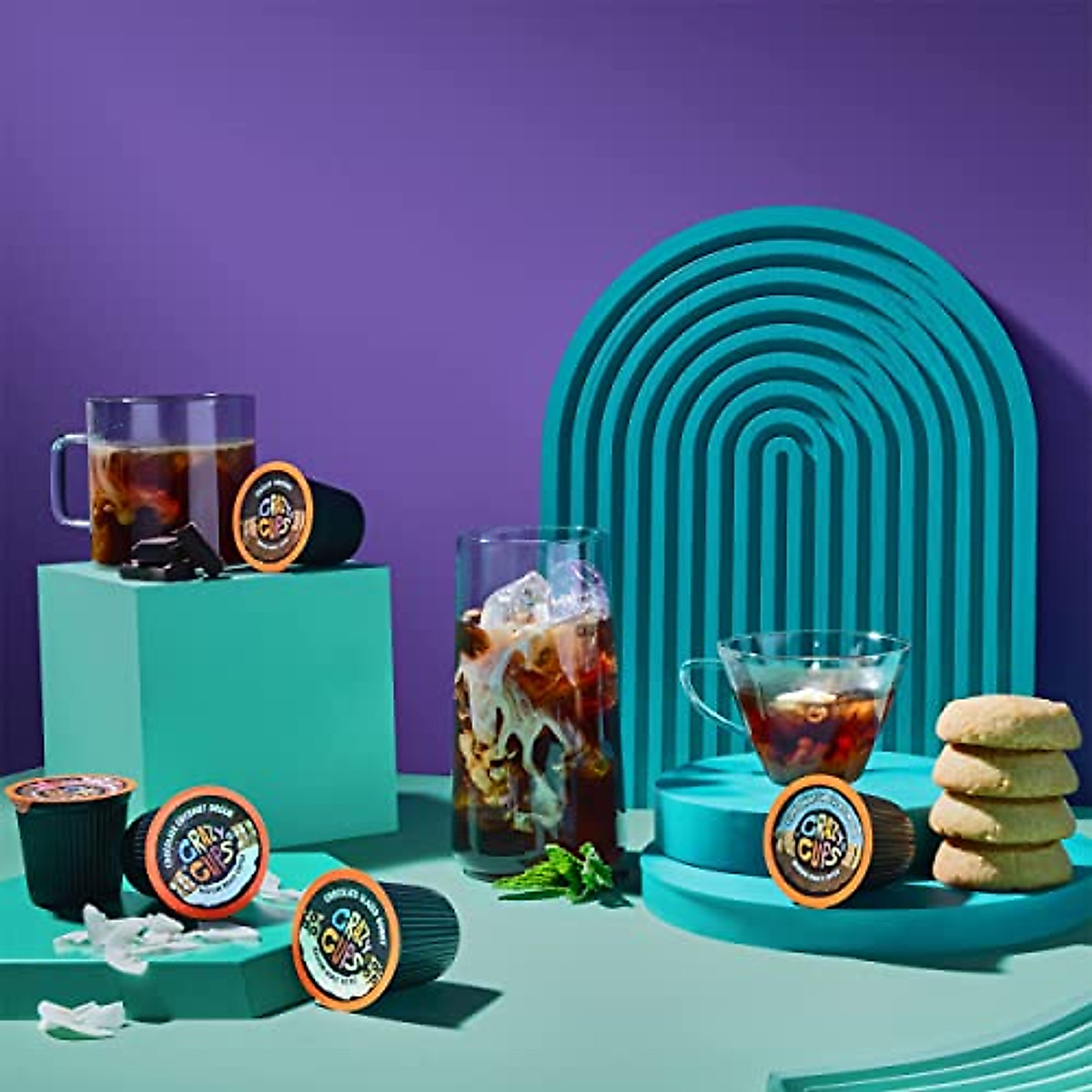 Crazy Cups Flavored Coffee for Keurig K-Cup Machines, Bananas Foster Flambe', Hot or Iced Drinks, 22 Single Serve, Recyclable Pods