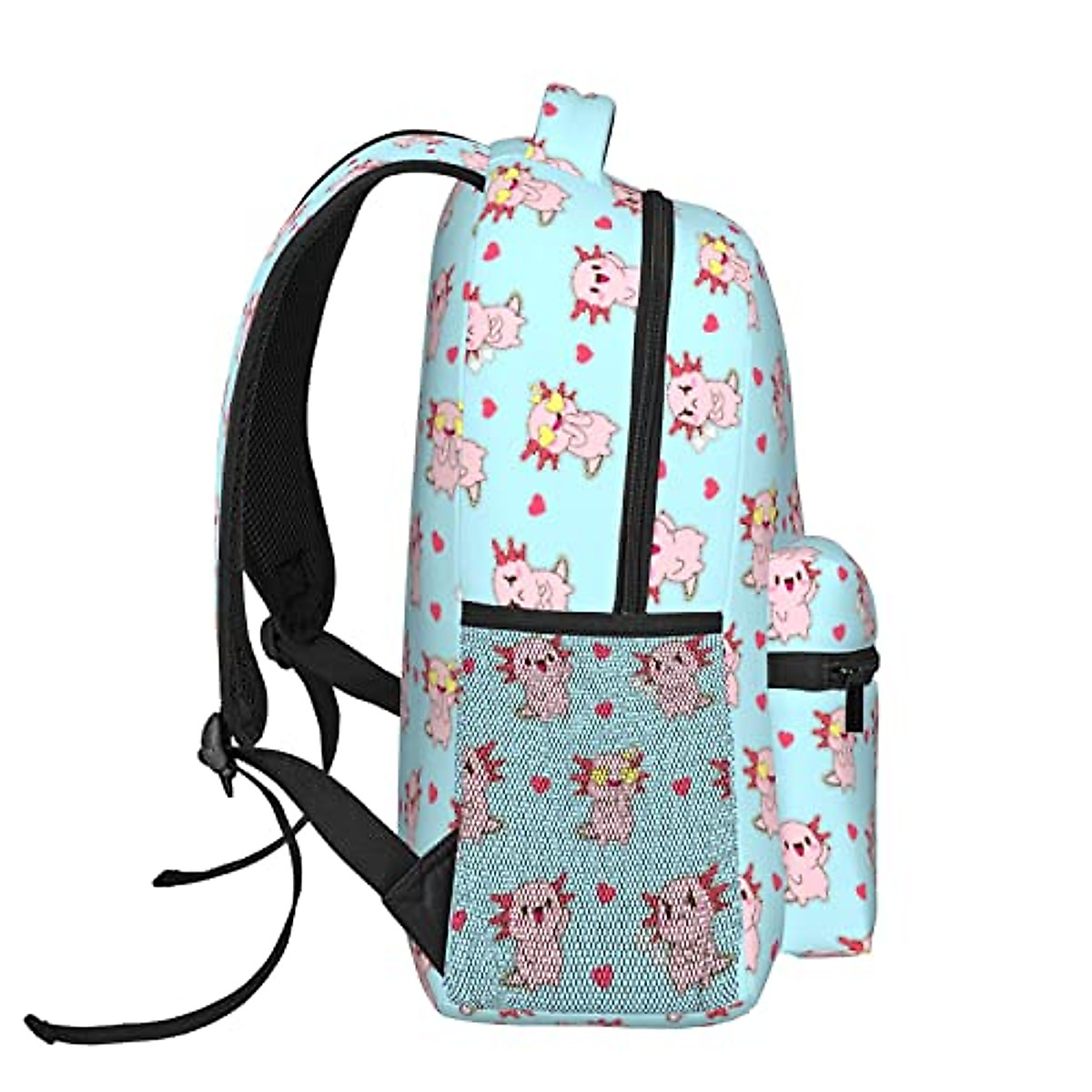 Cute Axolotl Backpack 17 Inch, Laptop Backpack Lightweight Backpack Casual Daypack With Adjustable Straps.Cute Funny Axolotl
