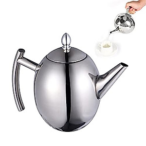 OKUMEYR Teapot Hand Drip Brewing Kettle Coffee Espresso Maker Stovetop Water Whistling Coffee Cup Stool Covers Round Gas Top Boiled Kettle Espresso Mugs Coffee Pot Gas Water Heater Silver