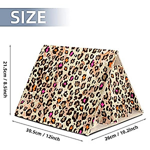 Orange Rosy Leopard Pattern, Hamster Hideout House Bed for Gerbils Chipmunks Squirrels Hedgehogs Guinea Pigs Small Animal Cage Habitat Decor