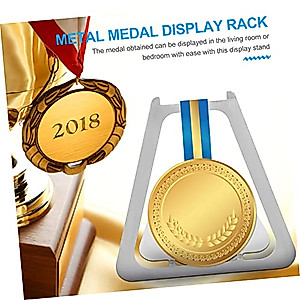 Unomor Medal Display Stand Photo Hanger Racing Stand Glass Holder Medals Rack Marathon Medal Shelf Metal Stand Iron Silver Medal Badge Display Stand Badge Display Holder Stainless Steel