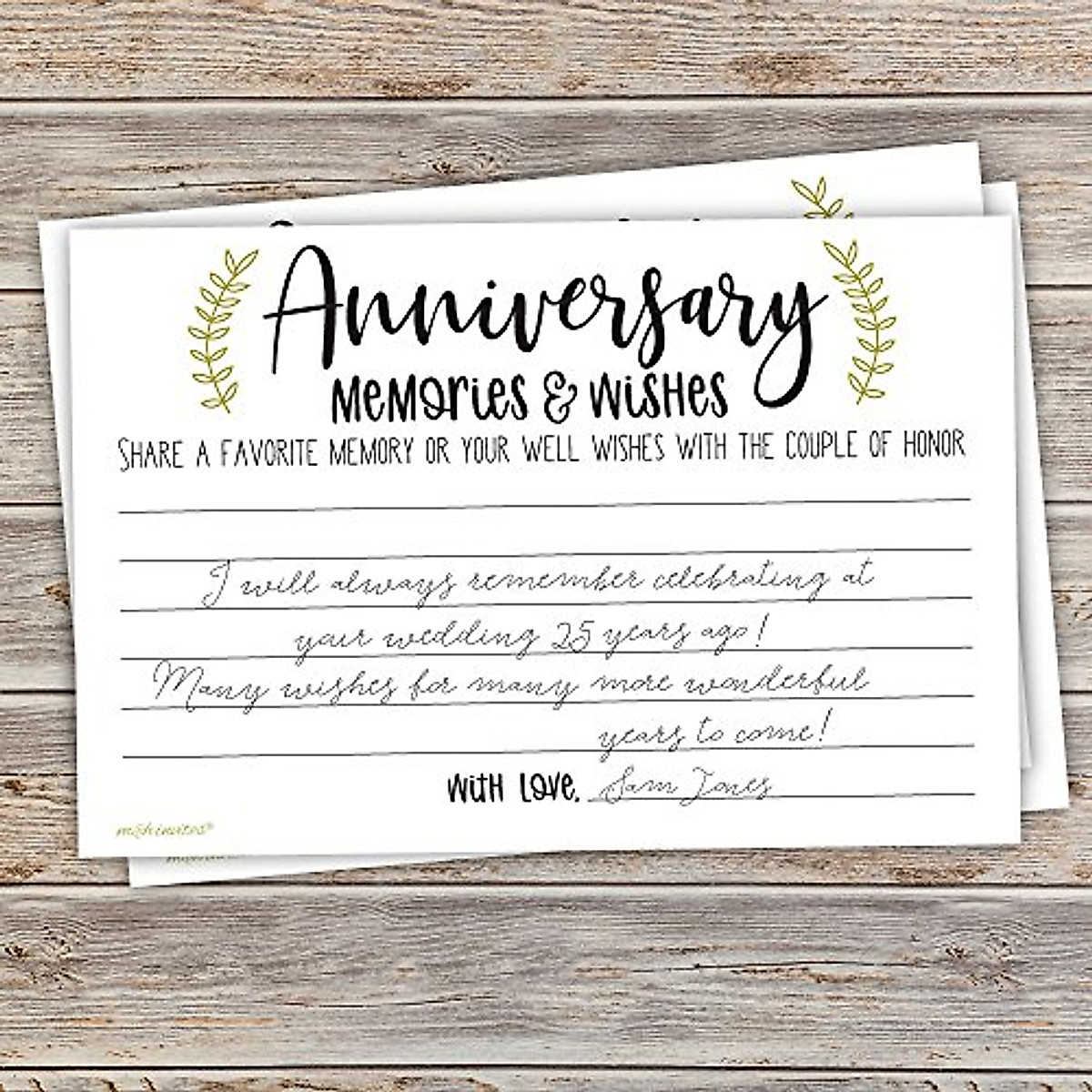 Laurel Anniversary Memories and Wishes Cards (50 Count)