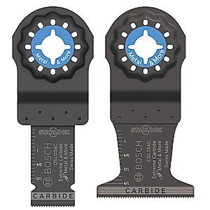 BOSCH OSL002CH 2-Piece Mixed Set 3/4 In. & 1-3/4 In. Starlock Oscillating Multi Tool Metal & More Carbide Extreme Plunge Cut Blades for Cutting Iron Bar, Metal, Wood with Nails, Drywall and Tile