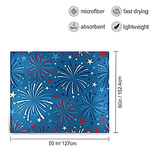 susiyo Patriotic Blue Fireworks Throw Blanket 50x60 inch Soft Lightweight Decor Sofa Couch Blanket