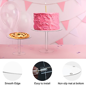 Acrylic Cake Stand, 3PCS Round Cake Stands for Dessert Table, Clear Cupcake Holder for Birthday Party, Pastry Candy Pizza Display Riser for Wedding Event