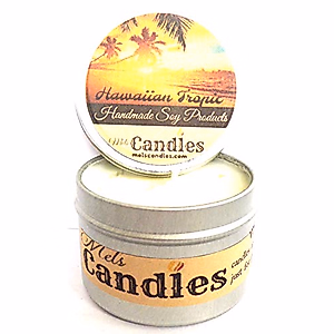 Hawaiian Tropic 100% Soy Candle Tin - 100% Handmade in USA