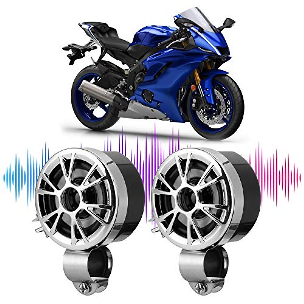 aqxreight - Motorcycle Speaker,2Pcs Universal Motorcycle Motorbike Stereophonic Loudspeaker Speaker Equipment