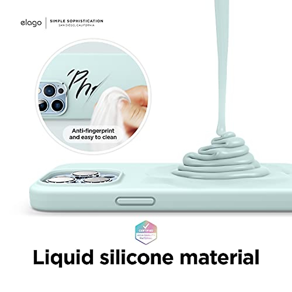 elago Compatible with iPhone 13 Pro Case, Liquid Silicone Case, Full Body Screen Camera Protective Cover, Shockproof, Slim Phone Case, Anti-Scratch Soft Microfiber Lining, 6.1 inch (Green)