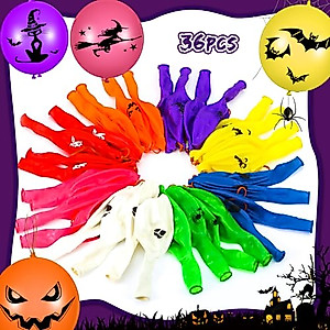 Leyndo 120 Pcs Halloween Punch Balloons 18'' Latex Round Punch Balls with Rubber Bands Attached Pumpkin Punch Game Trick or Treat Toys for Halloween Treats Party Supplies Decoration Goodie Bag Filler