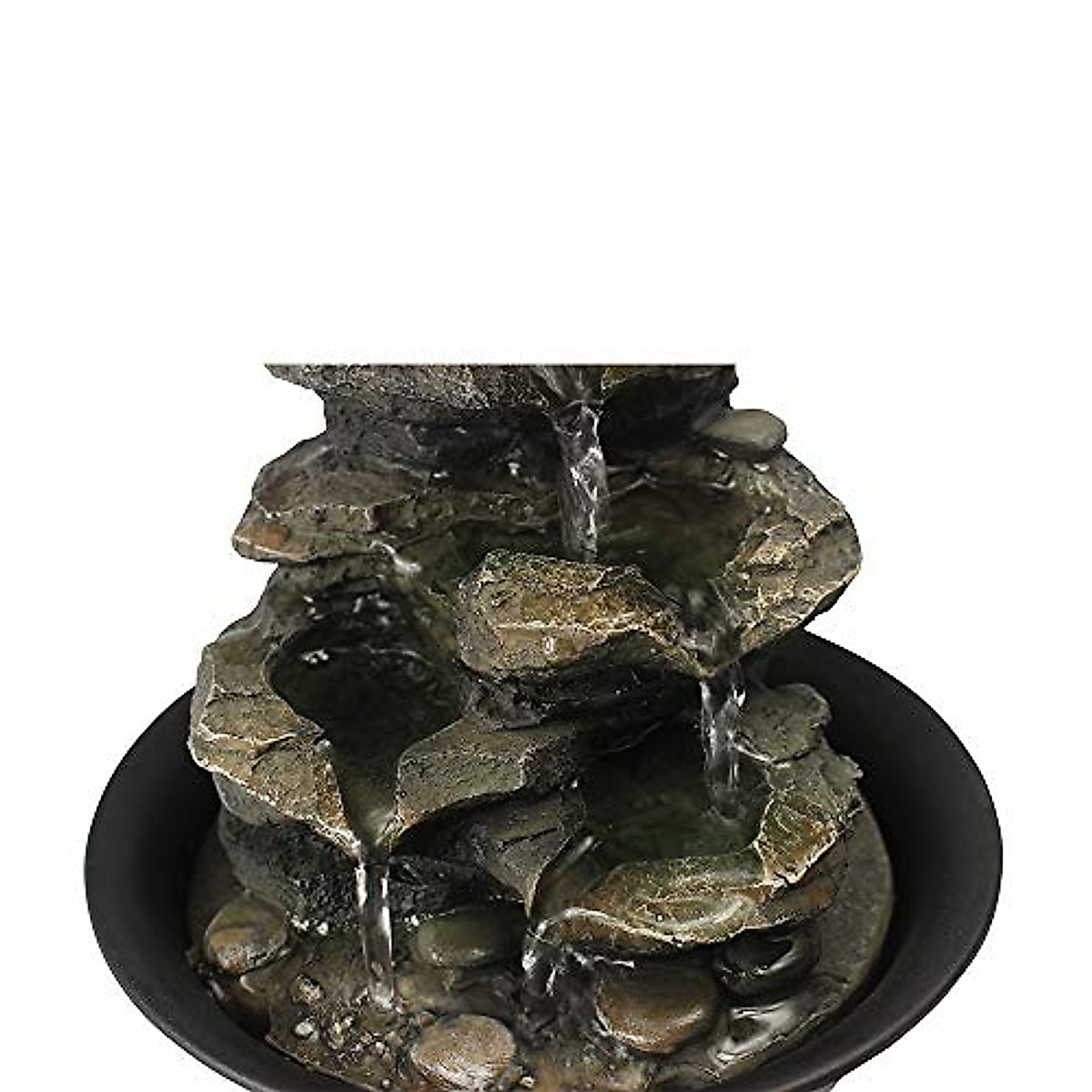 BBabe Spinning Orb Rock Cascading Tabletop Fountain, Zen Meditation Indoor Waterfall Feature with LED Light for Home Office Bedroom Relaxation