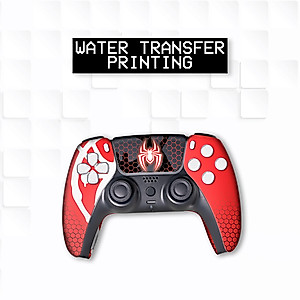 Spider_Man Morales Custom PS-5 Controller Wireless compatible with Play-Station 5 Console by BCB Controllers | Proudly Customized in USA with Permanent HYDRO-DIP Printing (NOT JUST A SKIN)
