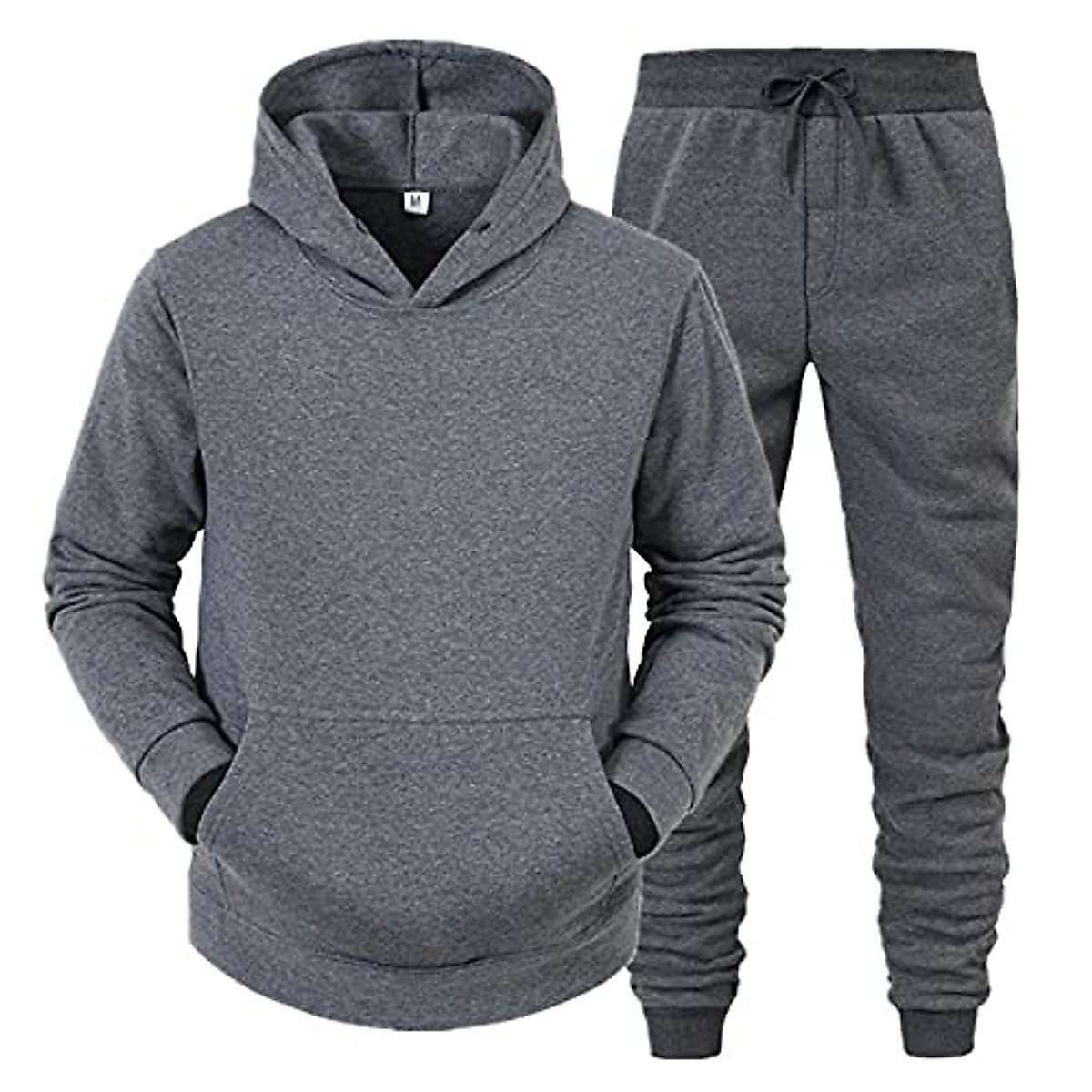 mjhGcfj Men's 2 Piece Outfits Hoodie Sweatshirt Tracksuit & Joggers Sweatpants Sweatsuit Set Jogging Sweatpants 2 Piece Patchwork Sportsuits A1-Dark Gray, X-Large