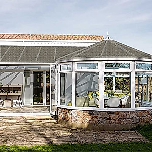 Ifenceview 3' x 42' Brown Shade Cloth Fabric Mesh Net for Window Balcony Deck Patio Yard Pergola Gazebo Garden Bed