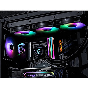MSI MAG Series CORELIQUID 360R, aRGB CPU Liquid Cooler (AIO): Rotatable Blockhead Design, 360mm Radiator, Triple 120mm aRGB PWM Fans, Rotatable Cap (Renewed)