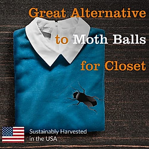 ACMETOP 15 Pack Cedar Hang Ups, 100% Natural Cedar Blocks for Clothes Storage, Aromatic Cedar Balls Hangers, Storage Accessories Closets & Drawers