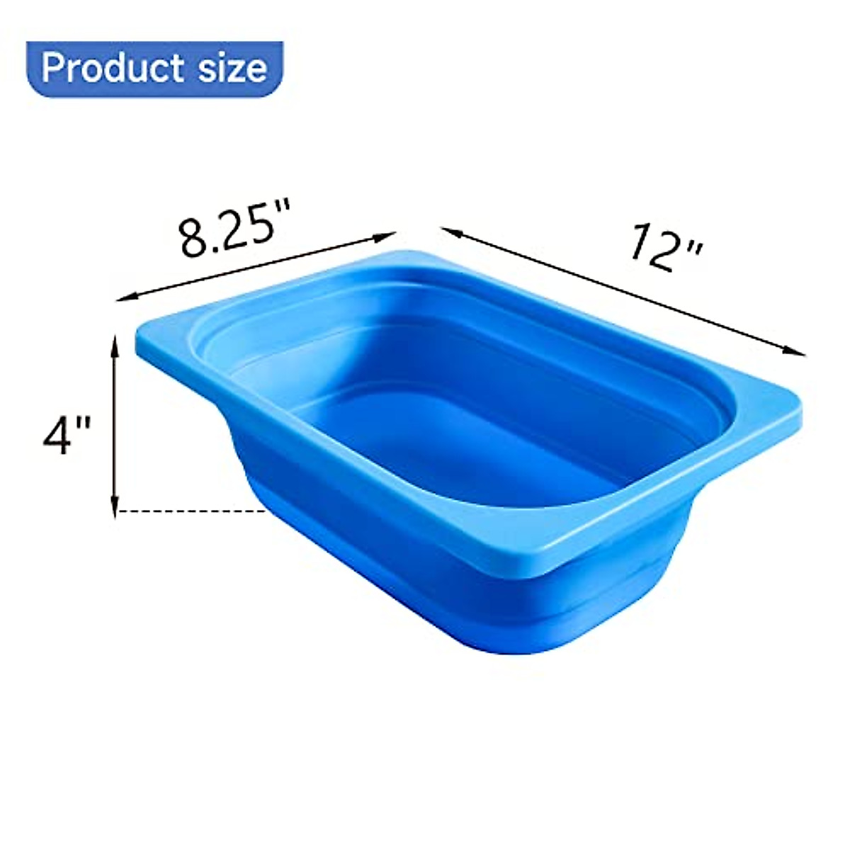 Beright Collapsible Storage Bin, Wash Basin Folding Dish Tub Sink, Space Saving for Dishing, Fruit, and Camping, Hiking and Home, 1 Pack, Blue, Small