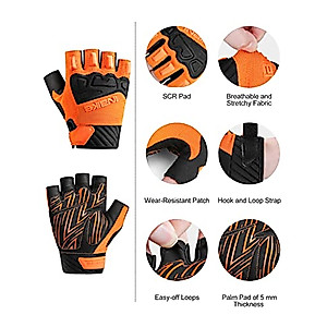 INBIKE Cycling Bike Gloves Padded Half Finger Bicycle Gloves Shock-Absorbing Anti-Slip Breathable MTB Road Biking Gloves for Men/Women