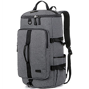 Waterproof Travel Sport Duffel Backpack Weekender bag Hybrid Hiking Rucksack Laptop Backpack for College HB-26 (Grey)