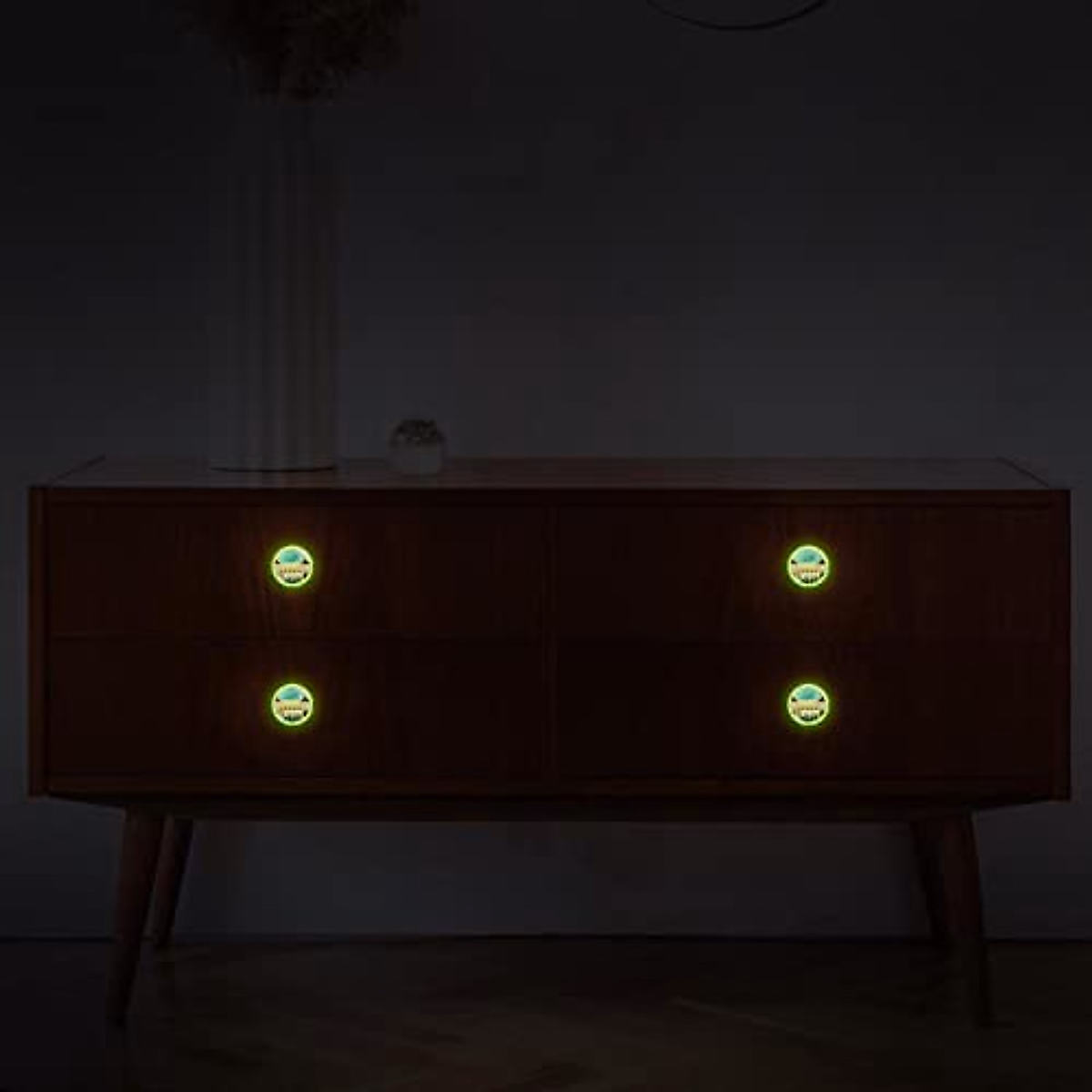 Train STATTON Knobs Round Drawer Handle Whole Body Luminescence, Fluorescence Glass + ABS for DIY Project Kitchen Living Room Furniture Decoration (4 Pack)